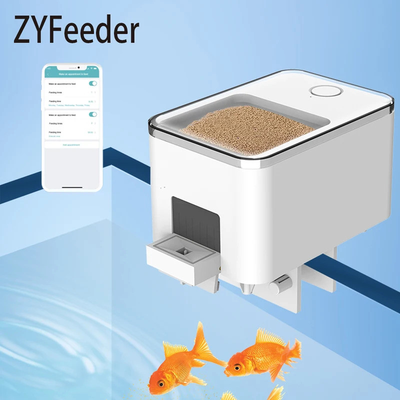 1PC WIFI/Button Version automatic fish feeder, fish tank accessories ...