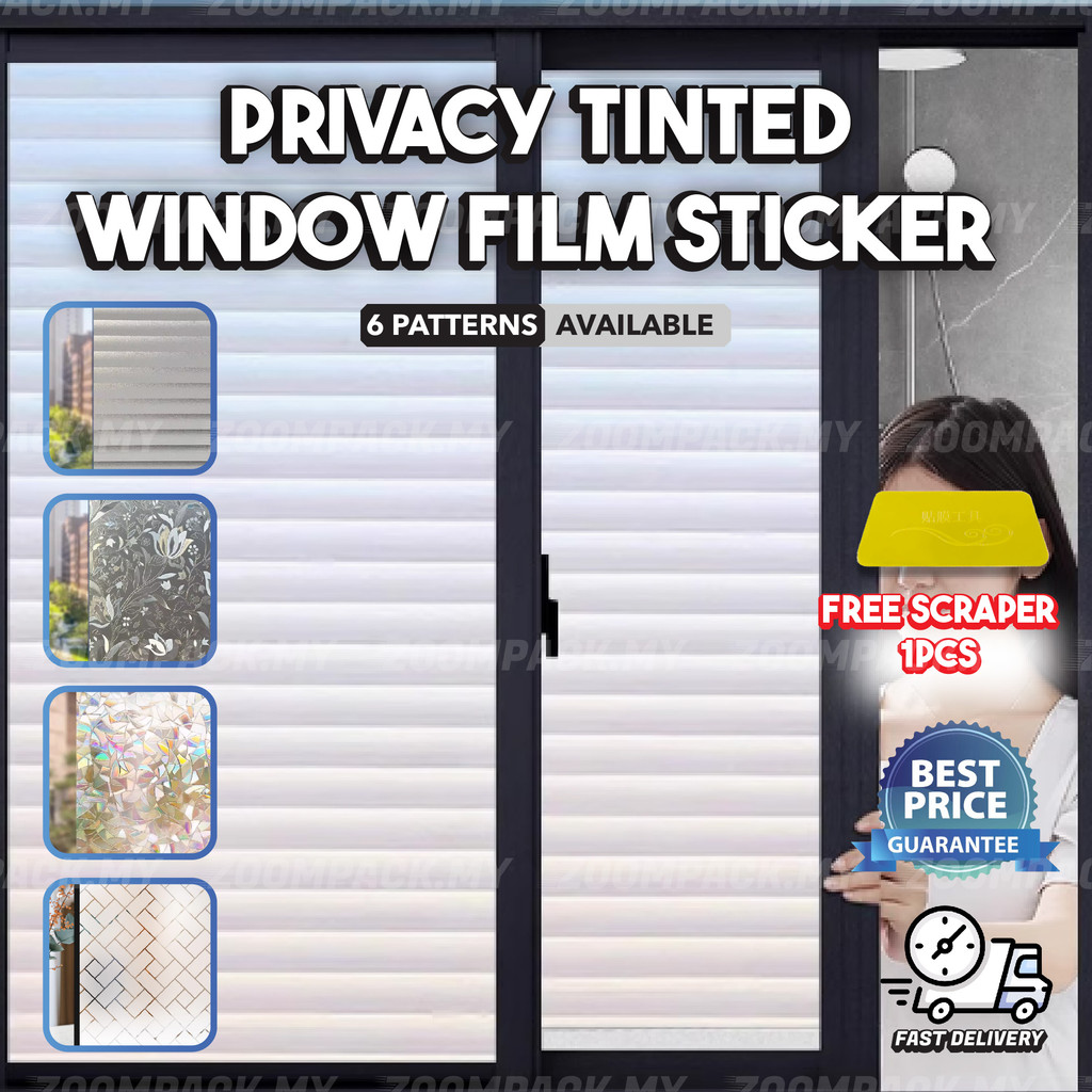 ZoomPack 3D Window Tinted Film Top Privacy Anti UV No Glue Thick ...