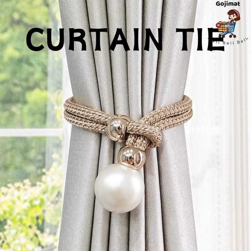 1 PIECE Curtain Tiebacks Pearl Ball Design Tie Back Rope Curtain Ball ...