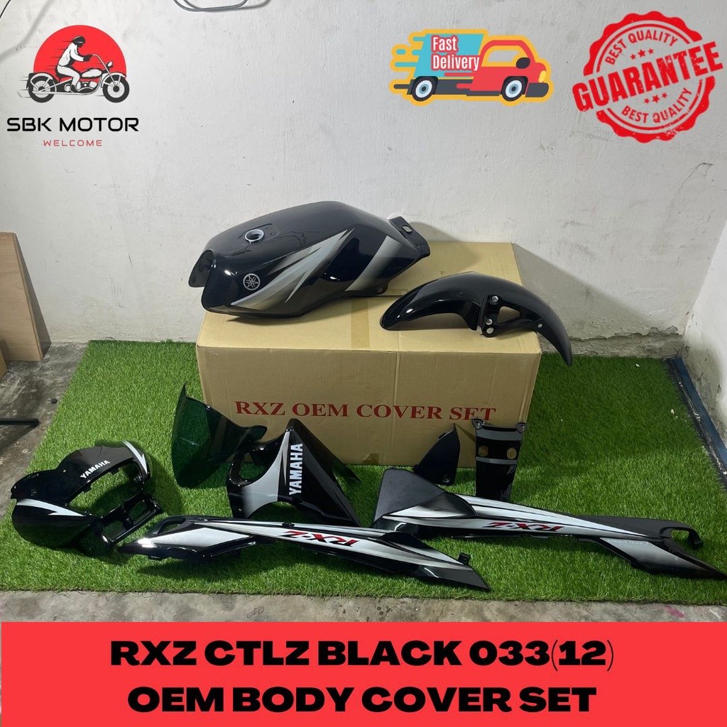 🔥【SBK MOTOR】OEM Yamaha RXZ Catalyzer Cover Set | 033(12) Hitam Skala ...