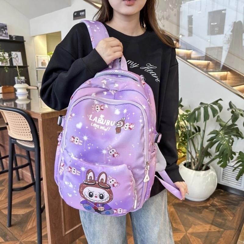 MORE DESIGN 43cm LABUBU School Bag Kids Girl Children Cartoon Backpack ...