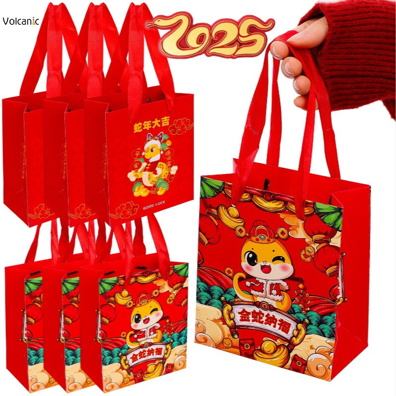 2025 Chinese New Year of Snake Cute Cartoon Gift Packaging Bag Spring ...
