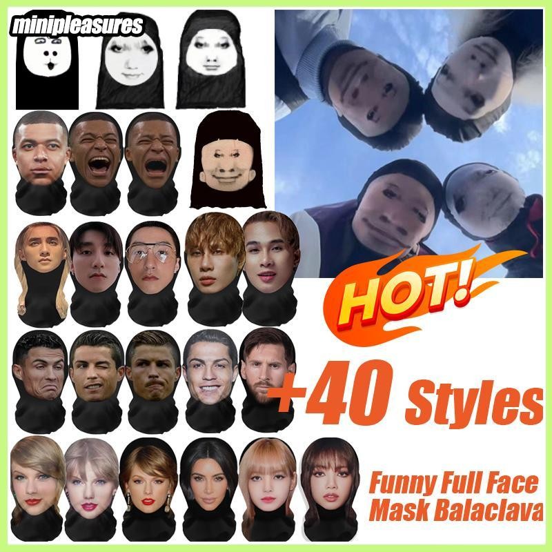 3D Facial Printed Face Mask Funny Full Face Mask Balaclava Fashion ...