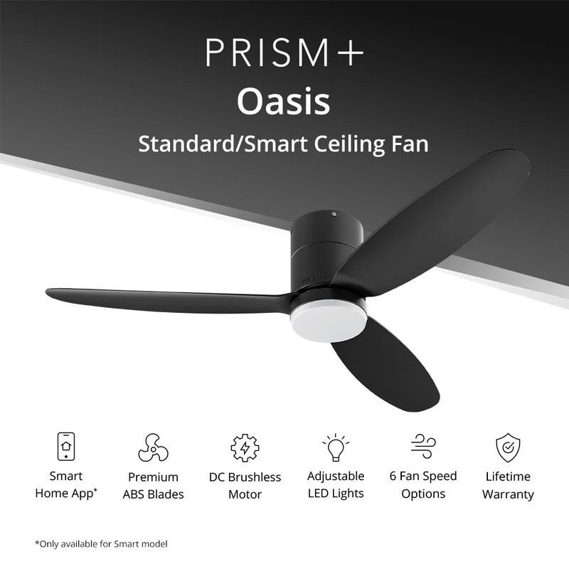 PRISM Oasis Ceiling Fan | 3 bilah | Lampu boleh dimalapkan | 6 ...