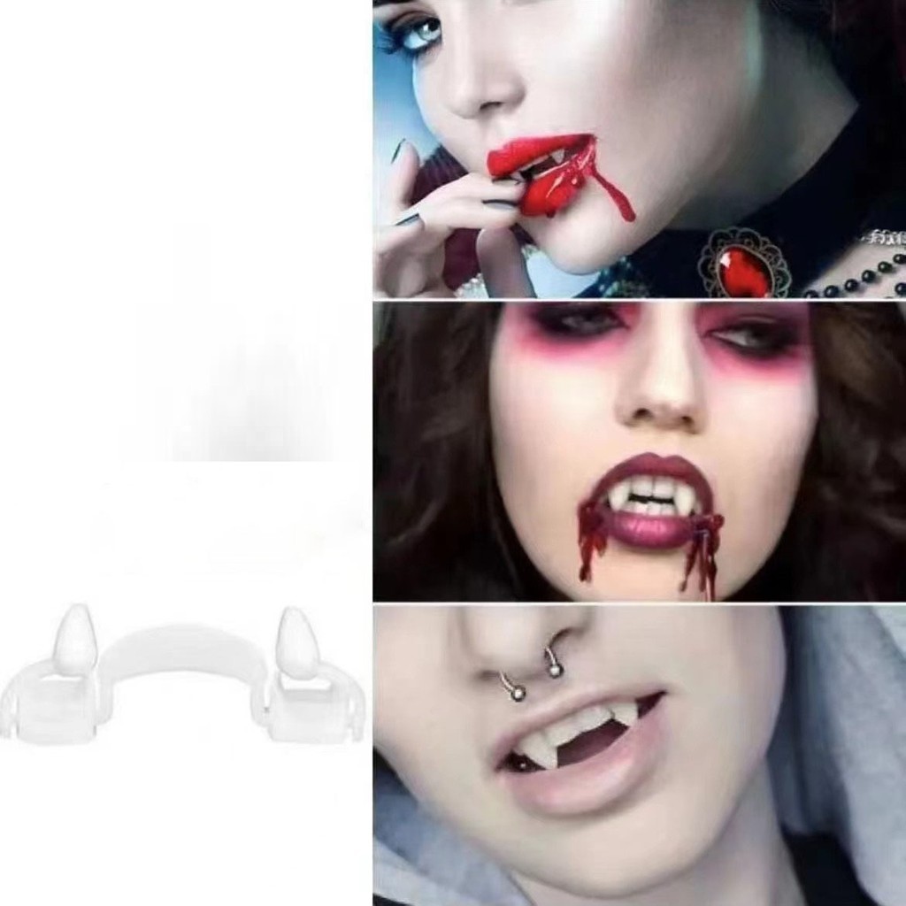 Gala Night Costume! Gigi taring prank hantu Dracula Vampire Teeth Fangs ...