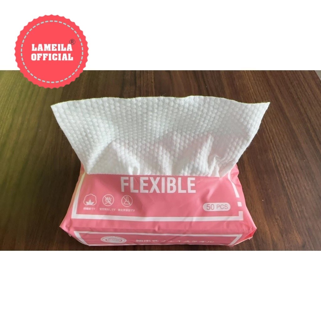 Natural Flexible Cotton Disposable Facial Towels 50 Sheets Super Tough ...