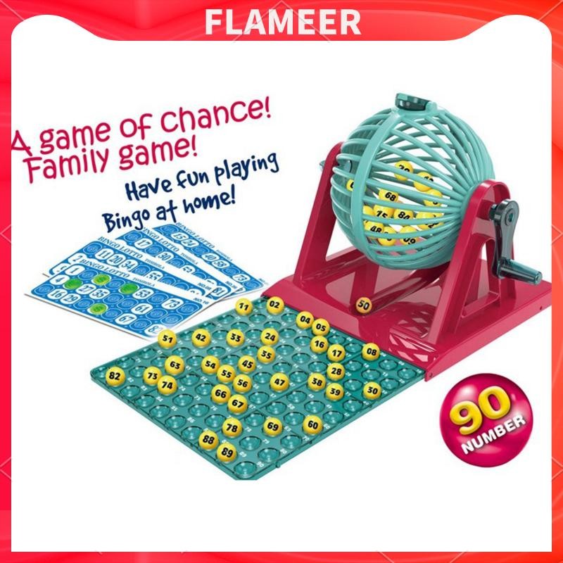 [FlameerMY] Bingo Game Set Family Board Games Traditional Hand Crank ...