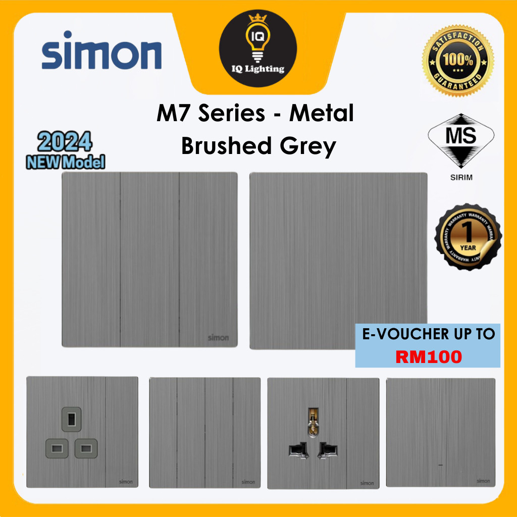 🔥NEW🔥 SIMON [European Brand] M7 Series METAL White & Grey Switch ...