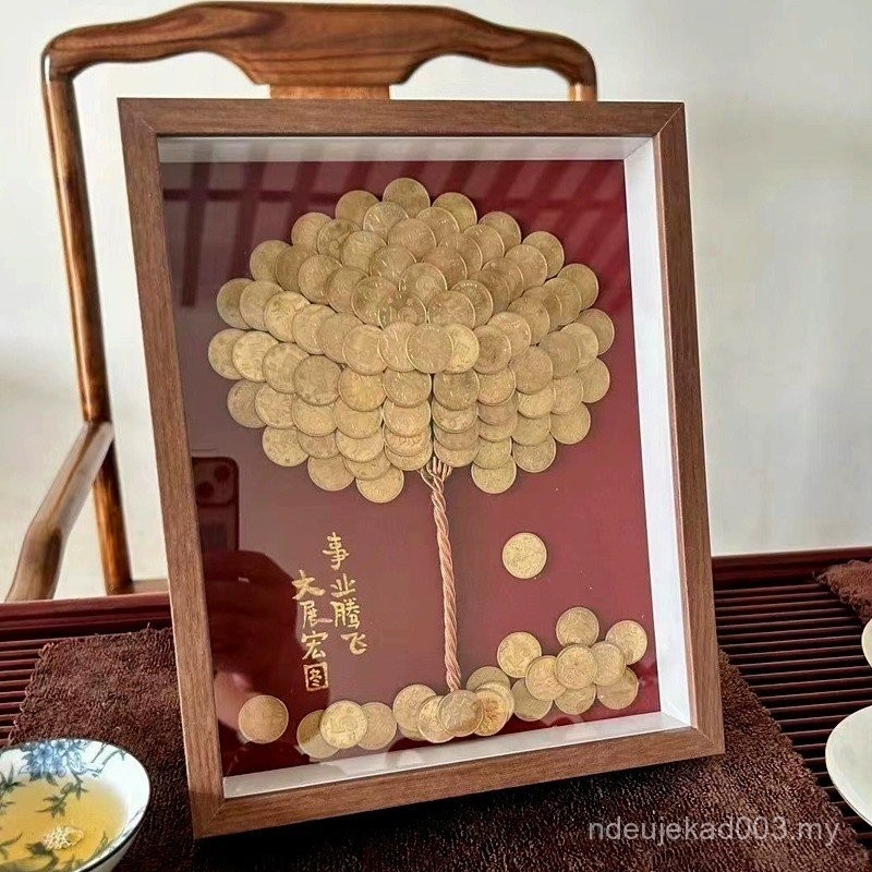 5 Mao syiling pokok kekayaan diy buatan tangan bahan pakej bingkai ...