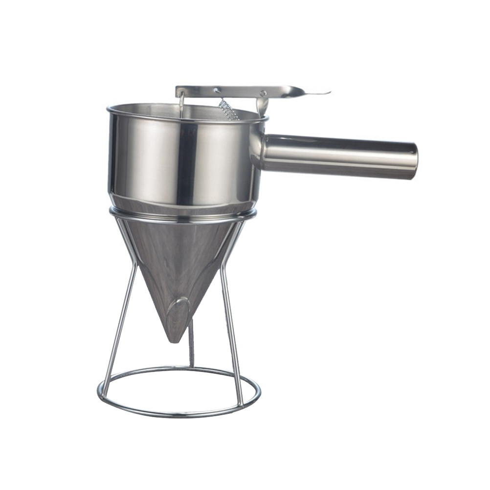 Cone Shape Funnel with Rack Stainless Steel Pancake Batter Dispenser ...