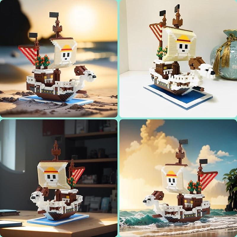 Pirate Ship Model Beautiful Miniature Building Block Toys Boys Girls ...