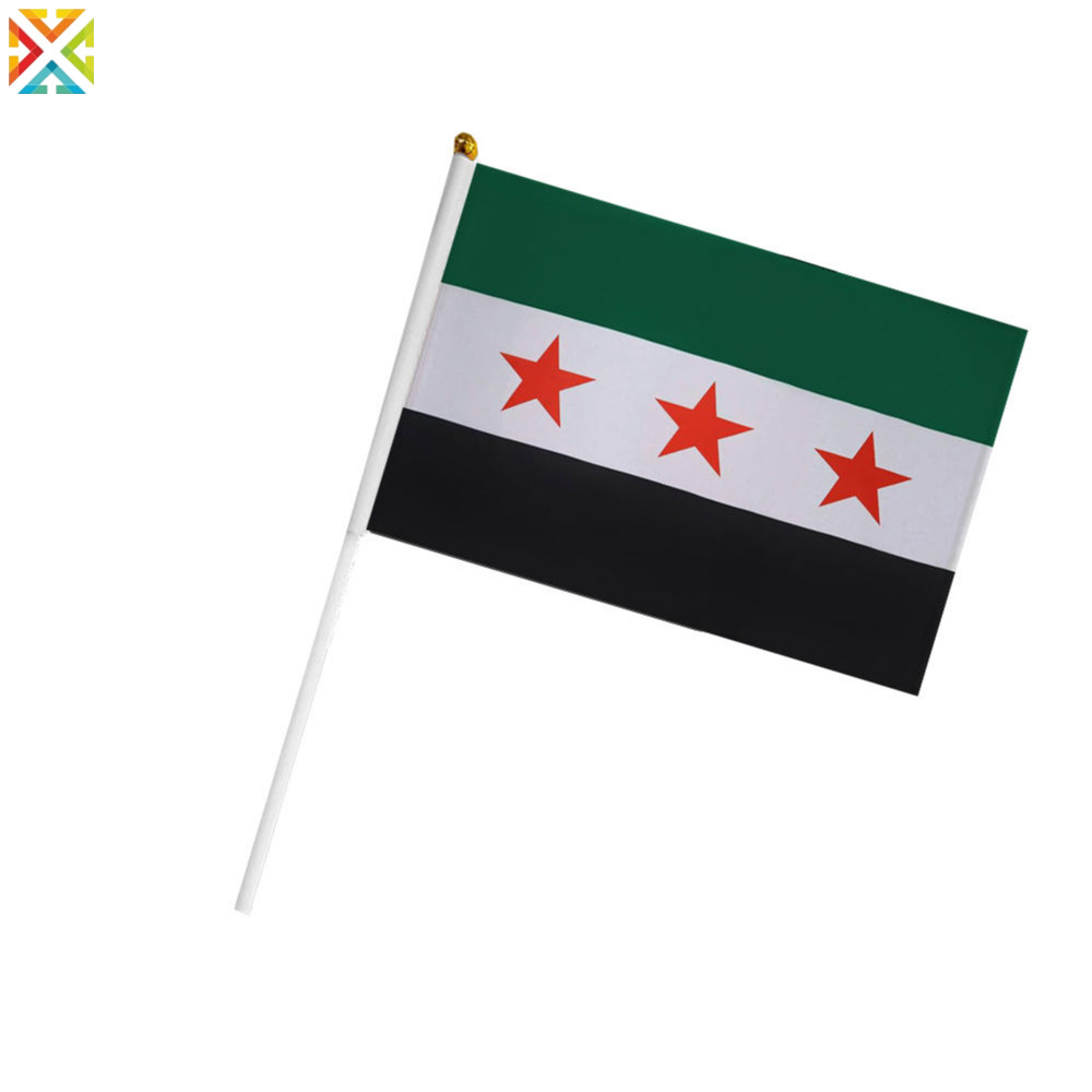 Hand Held Small Mini Flag Syria Syrians Flag Stick Flag Round Top ...