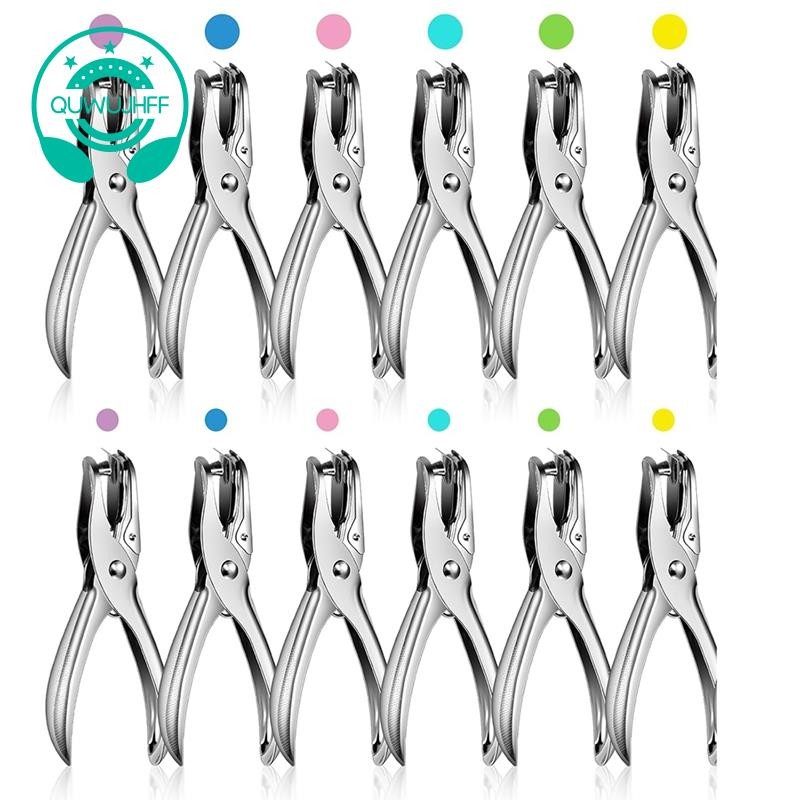 12Pack 1 Hole Punch 1/4 and 1/8 Inch Single Hole Puncher Metal 5 Sheet ...