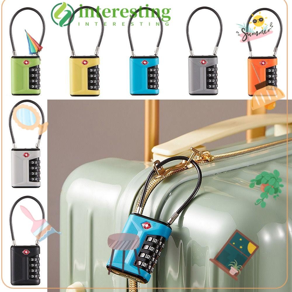 INTERESTING 4 Digit Combination Lock, TSA Padlock Luggage Coded Lock ...