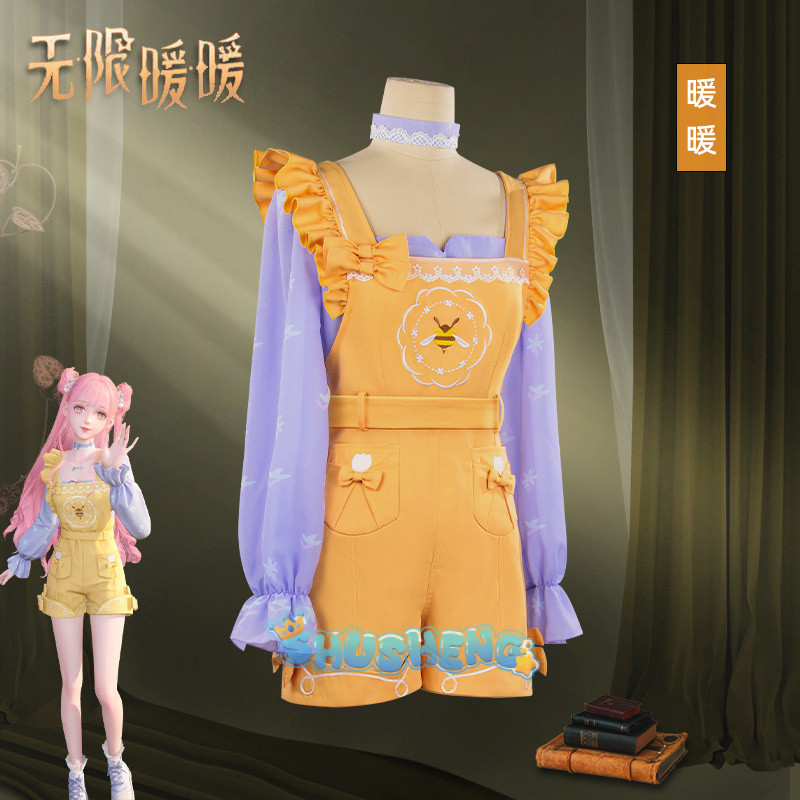 Infinity Nikki Cosplay Game Anime Nikki Costume Yellow Lovely Rompers ...