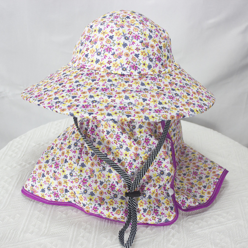 Work Hat Agricultural Work Picking Tea Hat Flower Style Big Brim Female ...