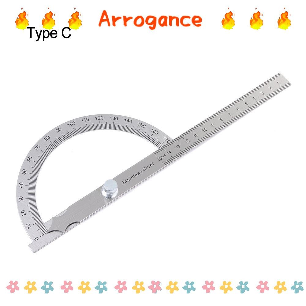 ARROGANCE Metal Angle Finder 180 Degree Stainless Steel Measuring Ruler ...