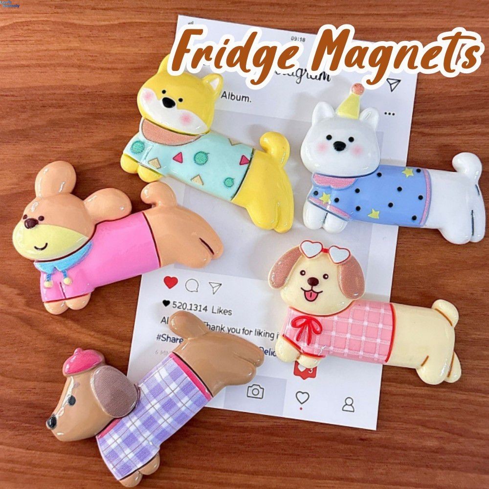 Cute 3d Puppy Dog Fridge Magnets Synthetic Resin Magnetic Adornment ...