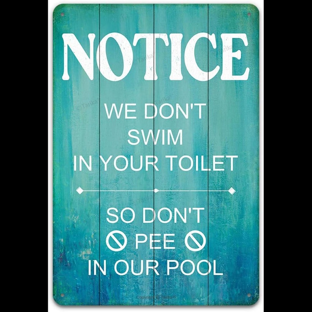 Metal Pool Rules Sign No DivingRunning Swim at Your Own Risk Humorous ...