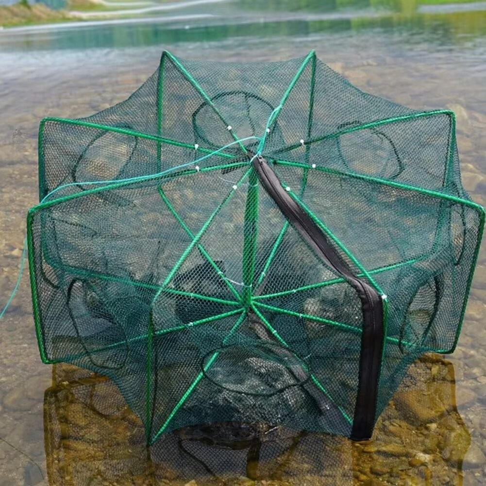 6/8/12 Holes Folded Portable Hexagon Fishing Net Crayfish Fish ...