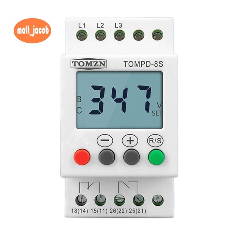 3 Phase Din Rail Adjustable Under Over Voltage Protector Voltage ...