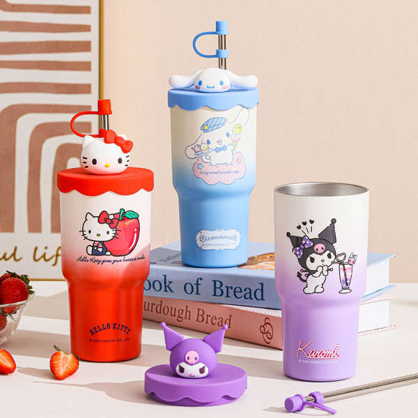 tumbler with straw botol air tahan sejuk kuromi botol air tahan sejuk Kuromi Stainless Steel ...