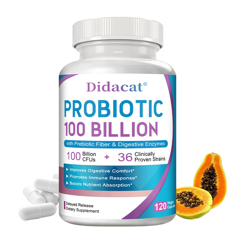Didacat Probiotics | 100 Billion Live Cultures | Improves Digestive ...
