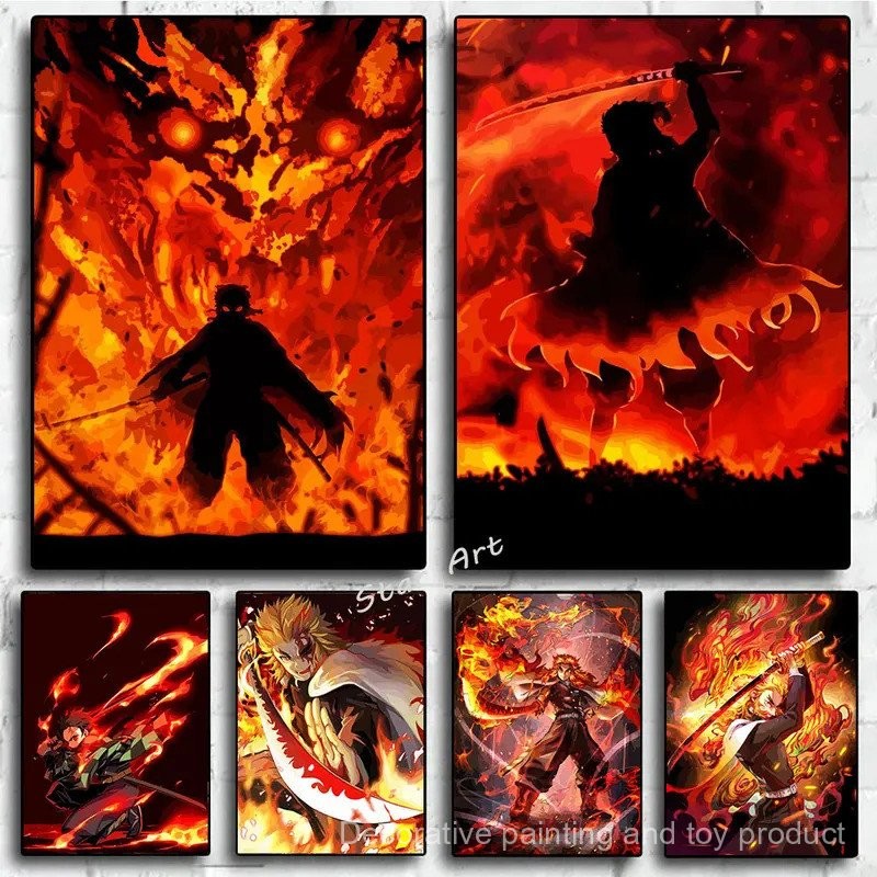 Japanese Anime Demon Slayer Abstract Poster Printing Character ...