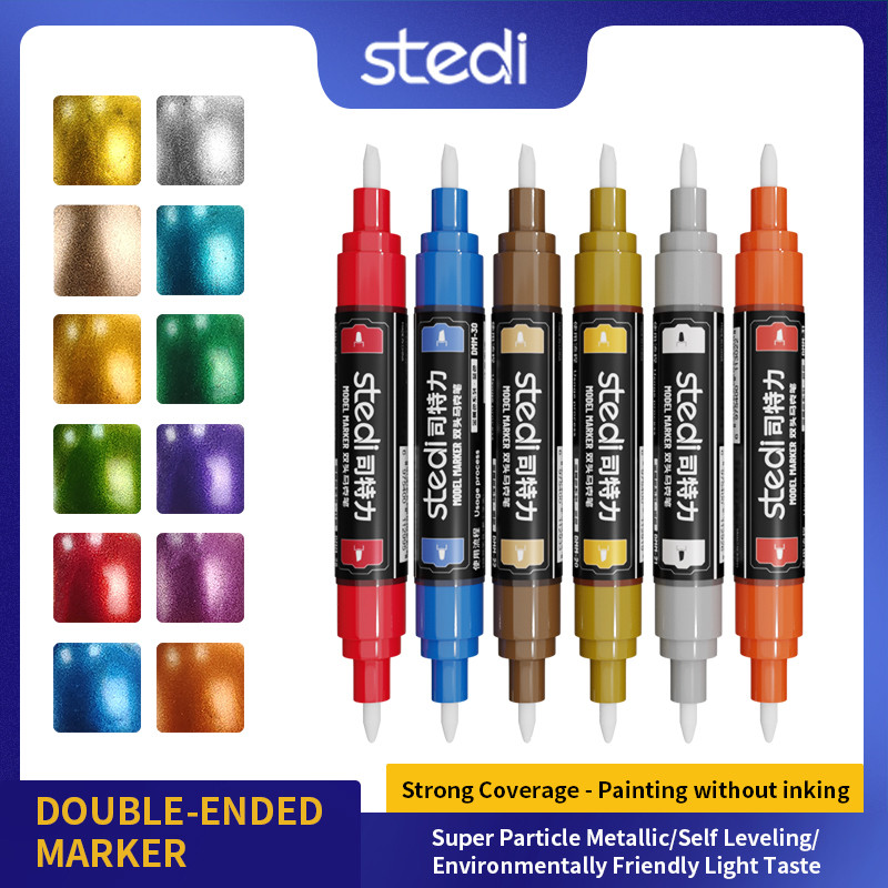 Stedi Good Texture Double-Headed Metallic Marker | Shopee Malaysia