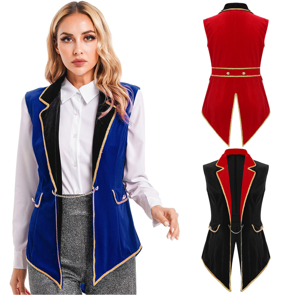 Fldy Womens Halloween Circus Ringmaster Cosplay Costume Showman Wizard ...
