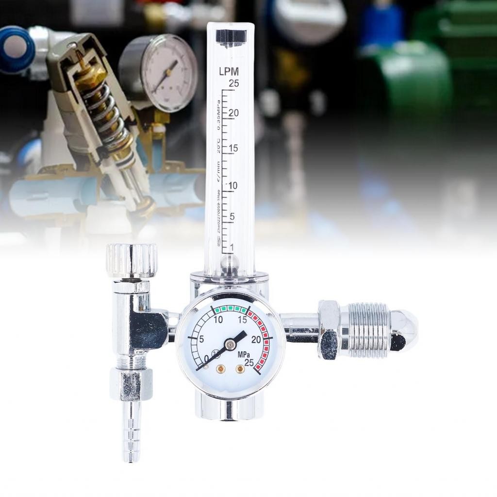 Gas Pressure Meter Argon Regulator Filter Valve Body 0-25MPA Range G5/8 ...