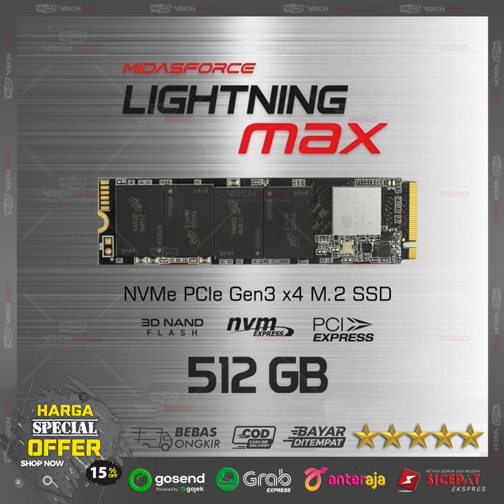 Nvme M.2 SSD 512GB Midasforce Lightning Max - SSD NVMe M2 Midas Force ...