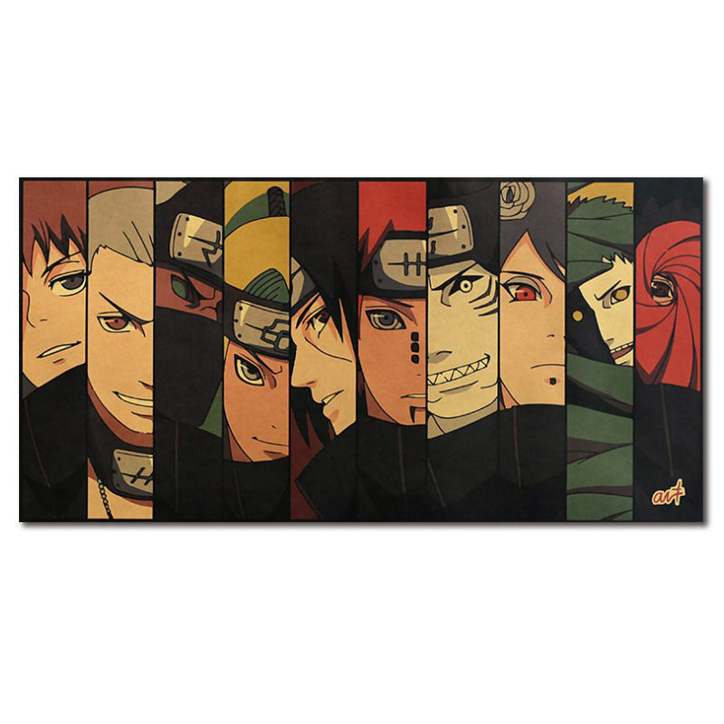 Naruto Poster Akatsuma Ribbon Naruto Sasuke Itachi Anime Retro Kraft ...