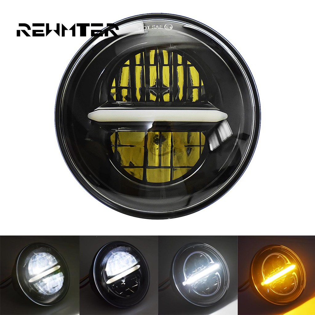 Motorcycle 5 75 Inch Led Headlight 5 3 4 Led Black Chrome For Harley
