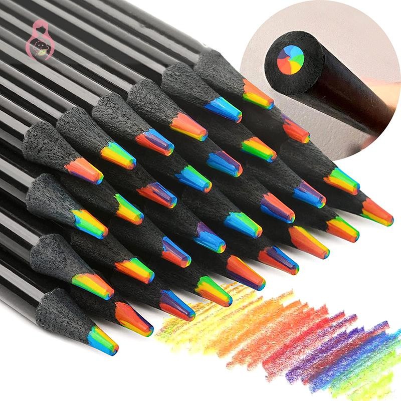 [MMBB] 1Pc 7 Colors Gradient Rain Pencils Jumbo-Colored Pencils ...