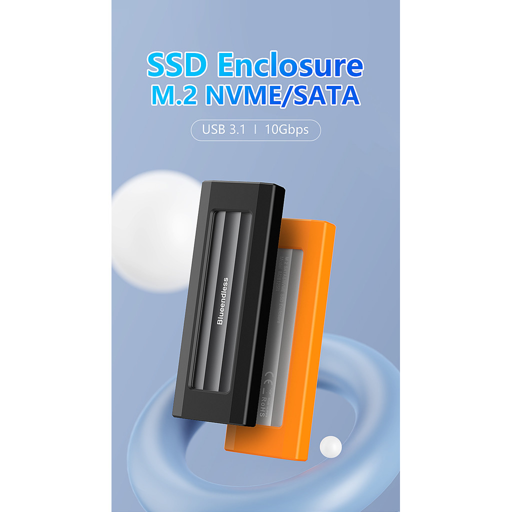 USB Type C SSD Enclosure USB3.1 10Gbps External Hard Disk Case for M.2 ...