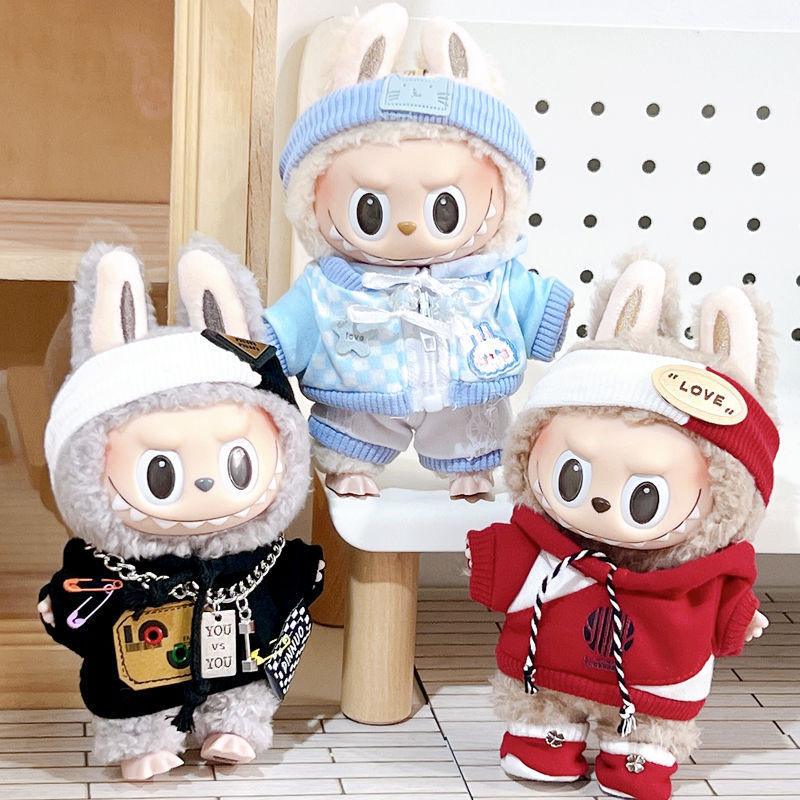 Labubu Doll Clothes 17cm Labubu Clothes Cloak Sweatshirt Set | Shopee ...