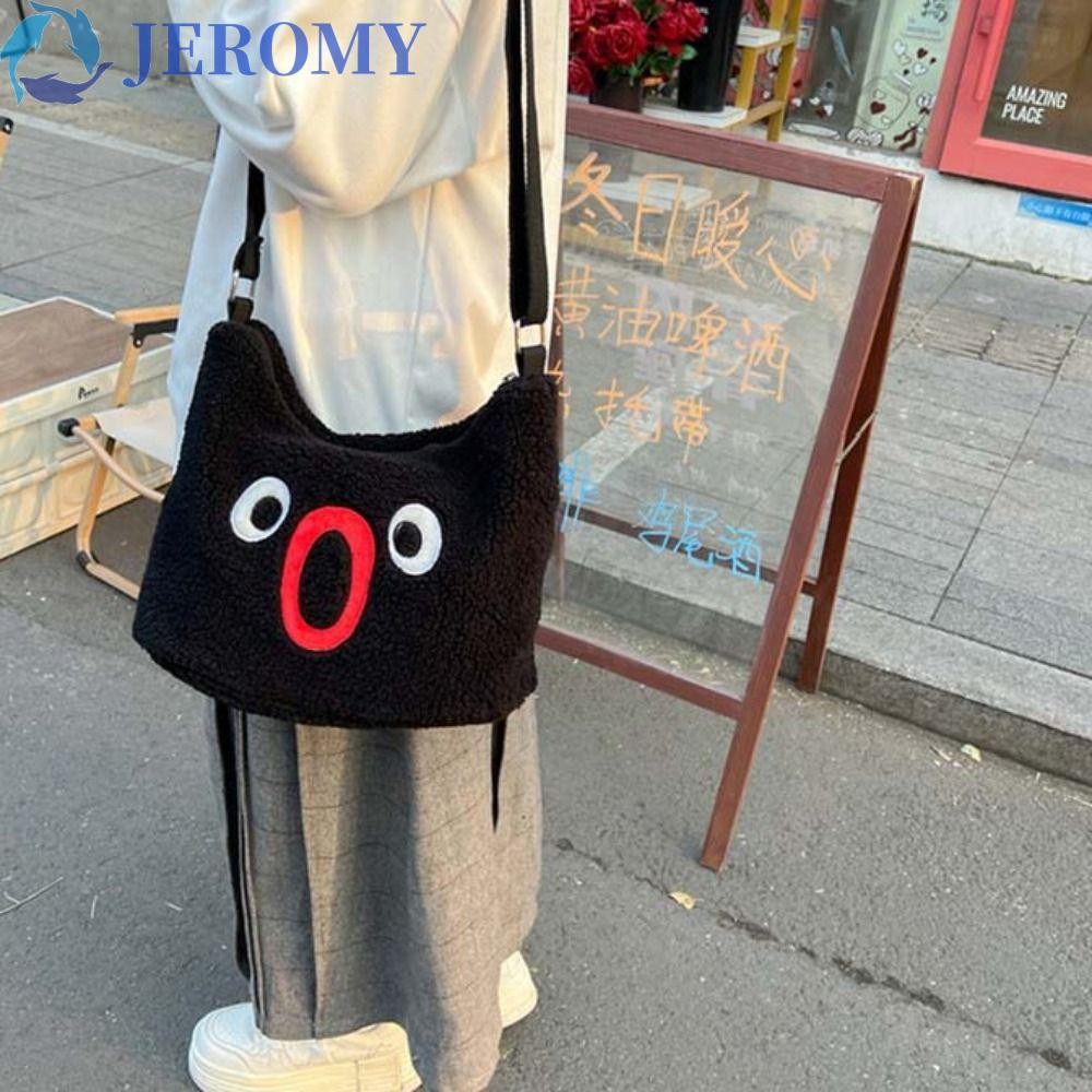 JEROMY Double Side Bag, Penguin Plush PINGU Crossbody Bag, Soft Zipper ...
