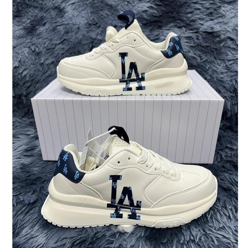 Mlb Korea Chunky Runner Classic Monogram La Dodgers Ivory Shoes - MLB ...