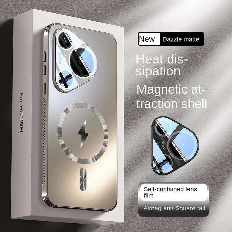 For Huawei P70 P60 P50 Pro Case Hard Matte Magnetic Wireless Charging ...