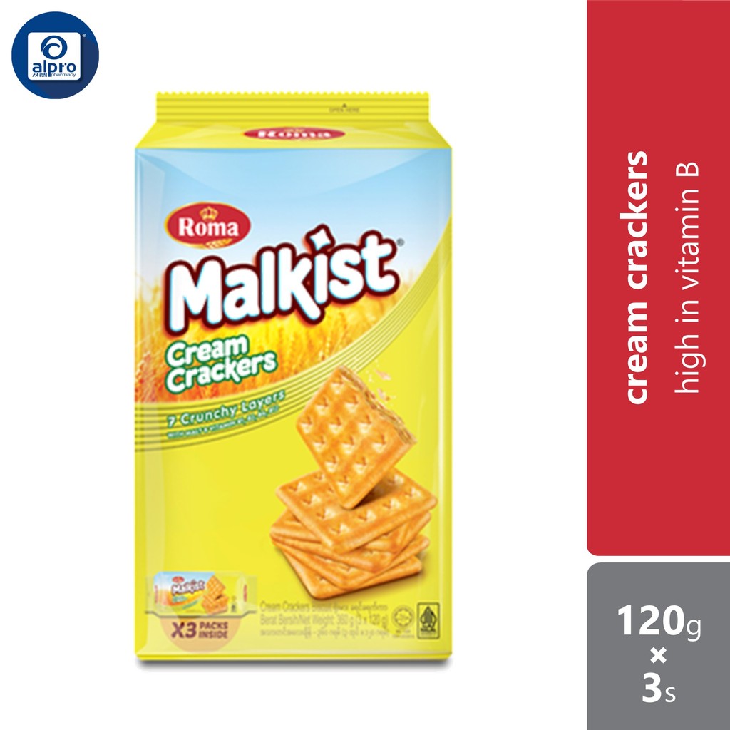 Roma Malkist Cream Crackers 120g ×3s | High in Vitamin B | Shopee Malaysia