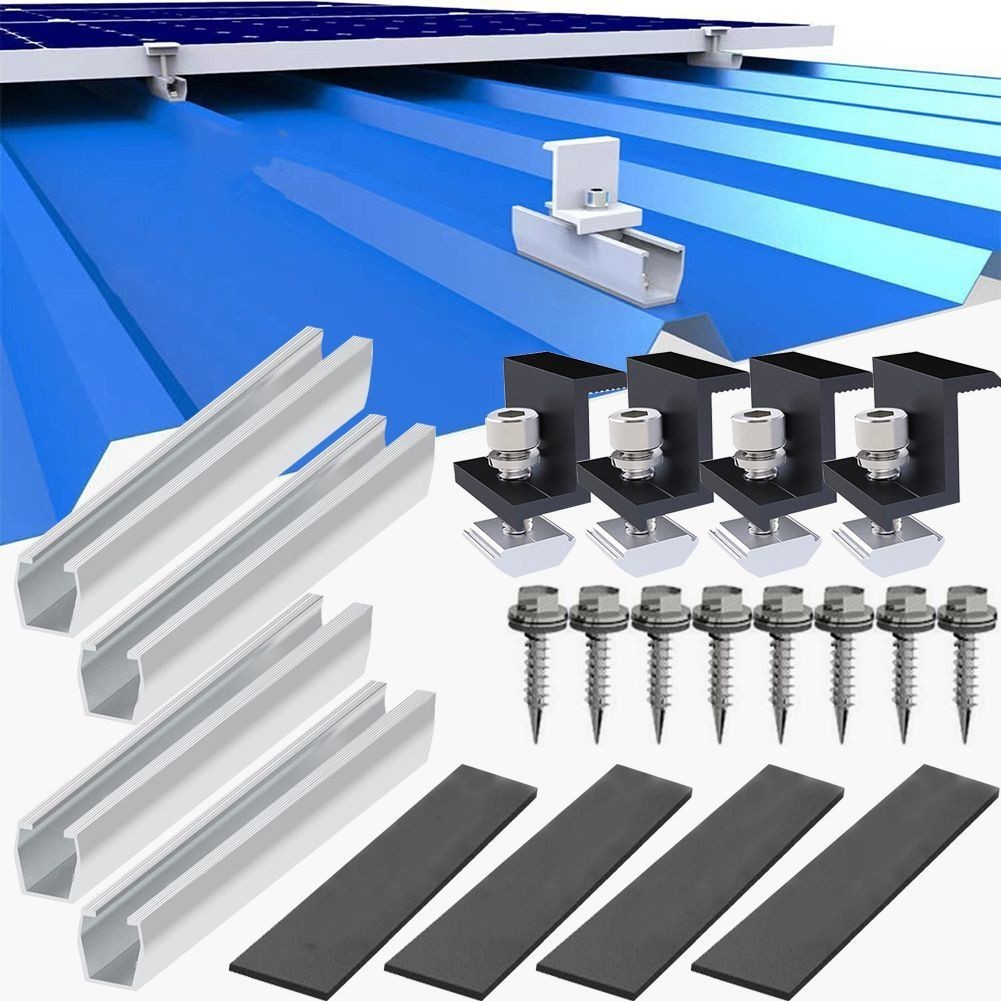 [HME] PV Solar Module Bracket Mounting Rail Rail Flat Roof End/Middle Clamp Set | Shopee Malaysia