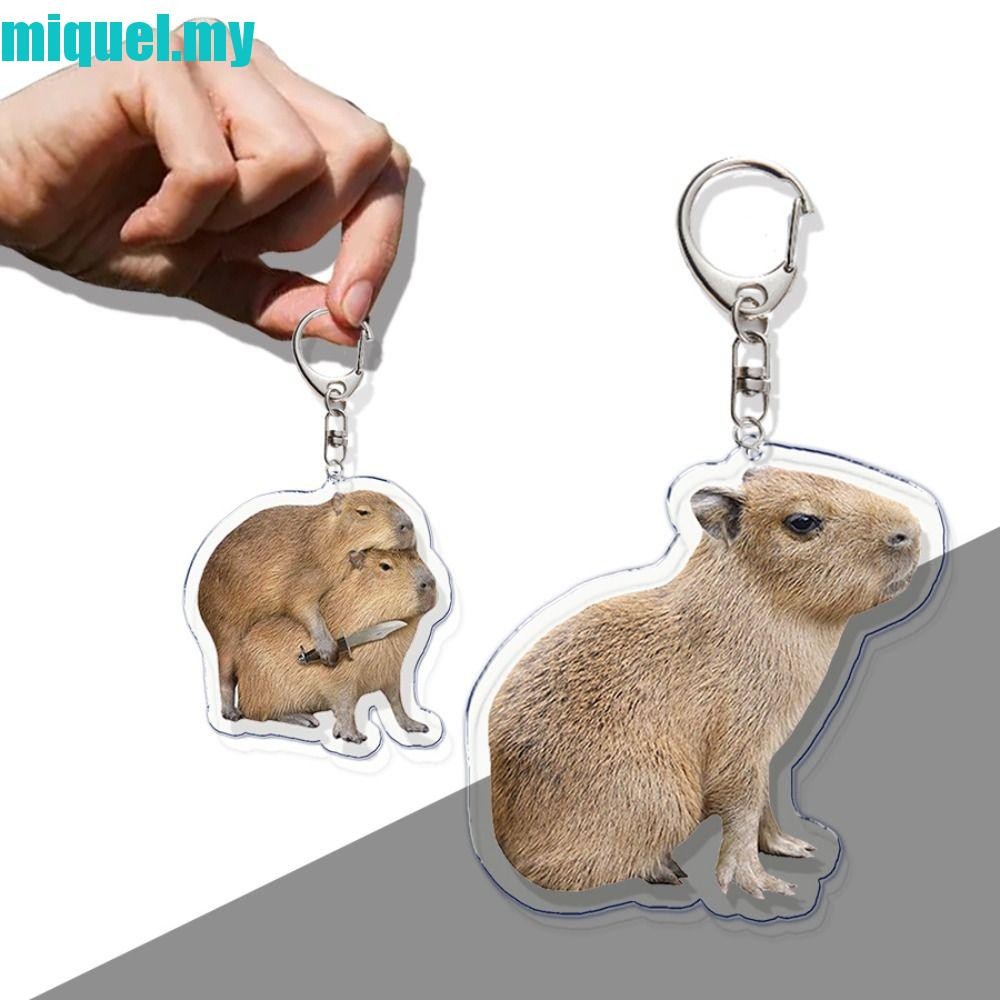 MIQUEL Animal Capybaras Keyrings, Acrylic Cute Capybara Keychain, Key ...