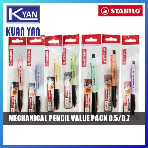 [READY PACK] Stabilo Mechanical Pencil Set 0.5mm 0.7mm / Stationary Set ...