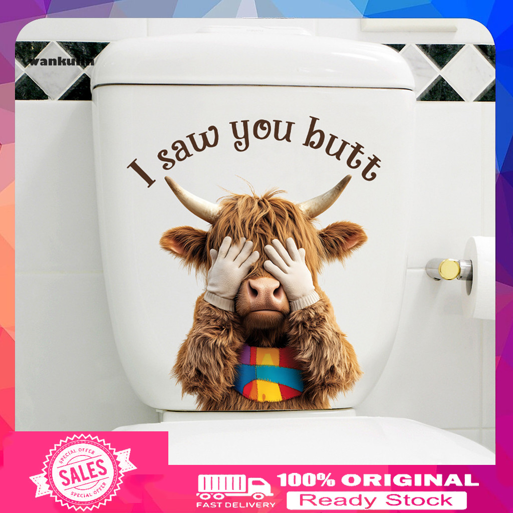 Long-lasting Toilet Lid Sticker Adorable Animal Toilet Lid Decal for ...