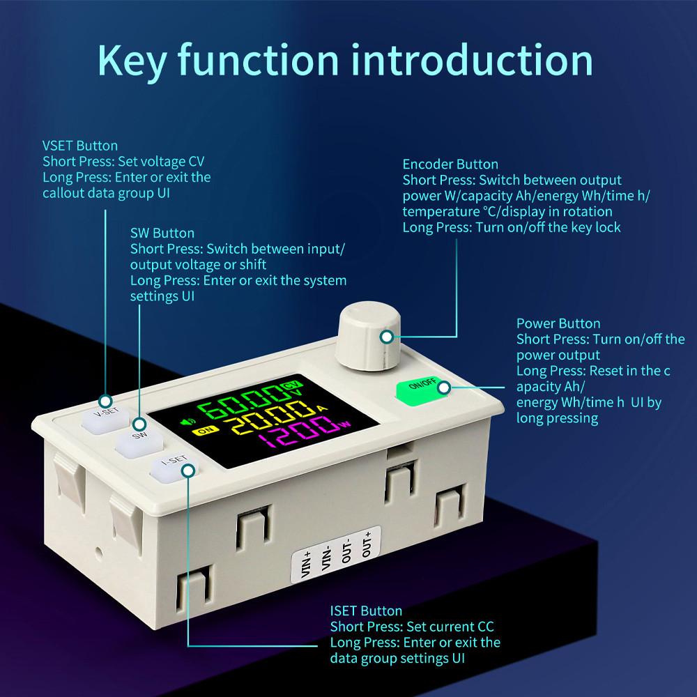 Pcbfun XY6020LV CNC adjustable step-down module DC regulated power ...