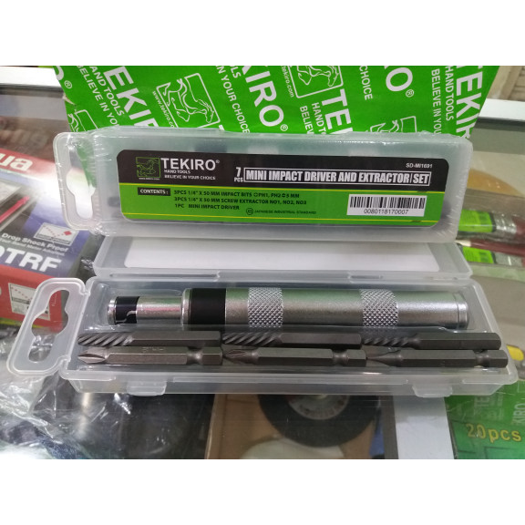 Tekiro MINI IMPACT DRIVER AND EXTRACTOR SCREWDRIVER SET 7 PCS | Shopee ...