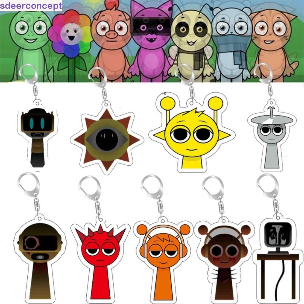 SDEERCONCEPT Incredibox Sprunki Games Keychain, Game Peripheral Cartoon ...