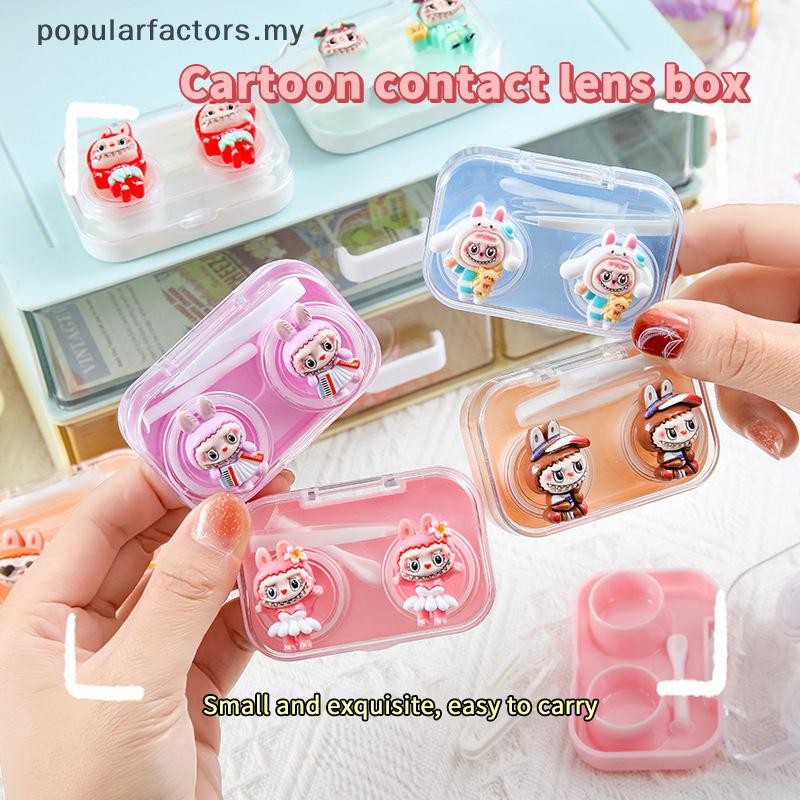 [Popularfactors] Cute Portable Eye Contacts Case Labubu Cartoon Beauty ...