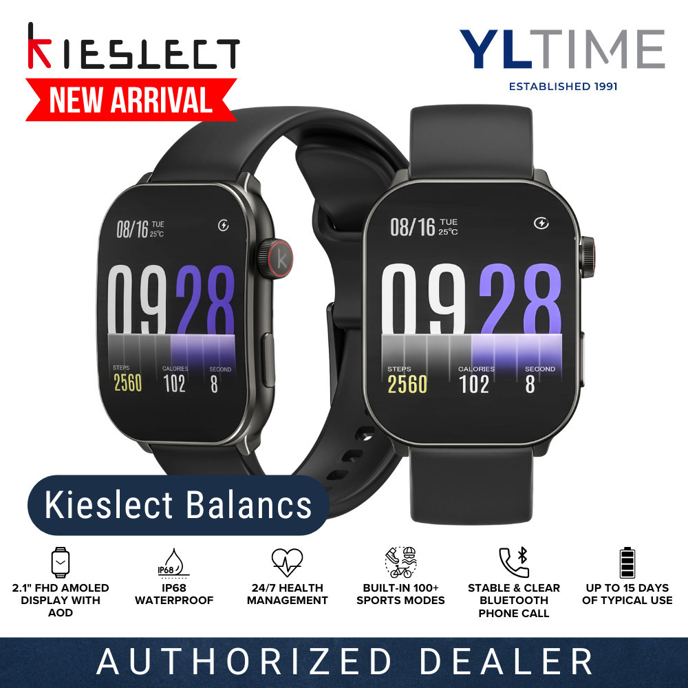 Kieslect Balancs 2.1" Curved AMOLED Display Smartwatch | SpO2 & Heart Rate Monitor | IP68 ...